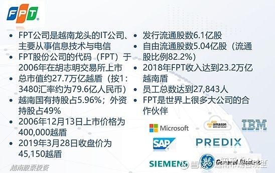 【公司-FPT】 技术科技龙头-FPT （一）简介（一） 发展历史（二） 主要股东（三） 经营区域（四） 主营业务（五） 公司结构 FPT公司 ...