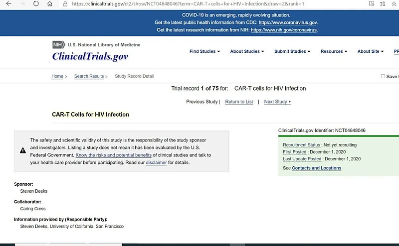 duoCART|加州大学治愈HIV CART临床试验获批临床 CAR-T疗法的出现，让人看到部分疾病被治愈的可能。CART疗法也逐步由血液肿瘤 ...