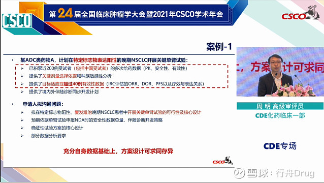 2021CSCO--CDE专场-抗肿瘤药临床沟通交流策略及案例分析 点击上方的 行舟Drug 添加关注 以下PPT来源于第24届全国临床肿瘤学大会暨2021年CSCO学术年会，CDE专... - 雪球