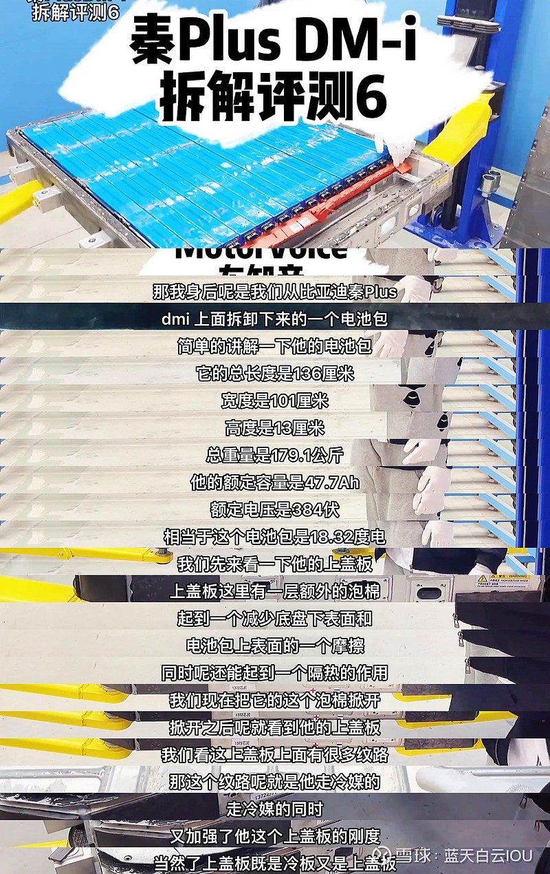 秦dmi "厚" 刀片电池 硬核拆解 by MotorVoice 车知音 $比亚迪(SZ002594)$ $比亚迪股份(01211)$ #比亚迪# 来源：网页链接 by MotorVoice车 ...