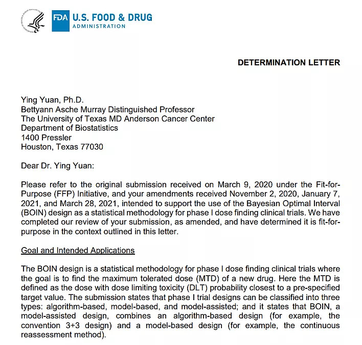 全球第一个华人教授研发的创新I期临床设计，获得了FDA认证，它是…… FDA的公告（图片来源：FDA官网）2021年12月10日，FDA官宣了 ...