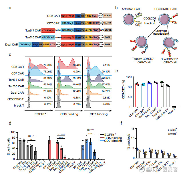 CAR-T疗法新思路：CD5/CD7串联CAR有效减轻肿瘤抗原逃逸 2022年3月25日，华中科技大学同济医学院戴振宇博士、穆伟博士与驯鹿生物 ...