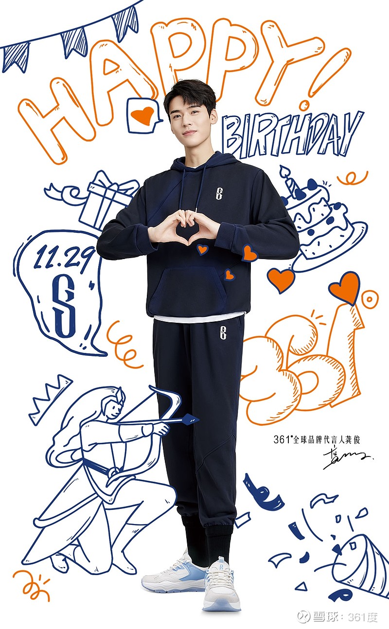 361°携手龚俊一周年 强强联手实力加持品牌年轻化布局 据悉，6月16日青年演员龚俊作为知名运动品牌361°全球品牌代言人，合作已满一周年 ...