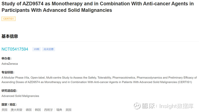 阿斯利康第 2 款 PAPR1 高选择性抑制剂启动临床 6 月 14 日， 阿斯利康 在 ClinicalTrails.gov 上登记了 ...
