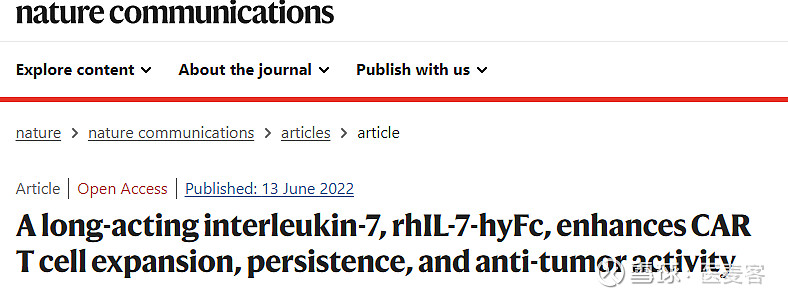 疗效与安全兼具！细胞因子显著增强CAR-T细胞扩增和持久性 2022年6月18日/医麦客新闻 eMedClub News/--在过去的 10 年中，CAR-T 细胞疗法已成为治疗难... - 雪球