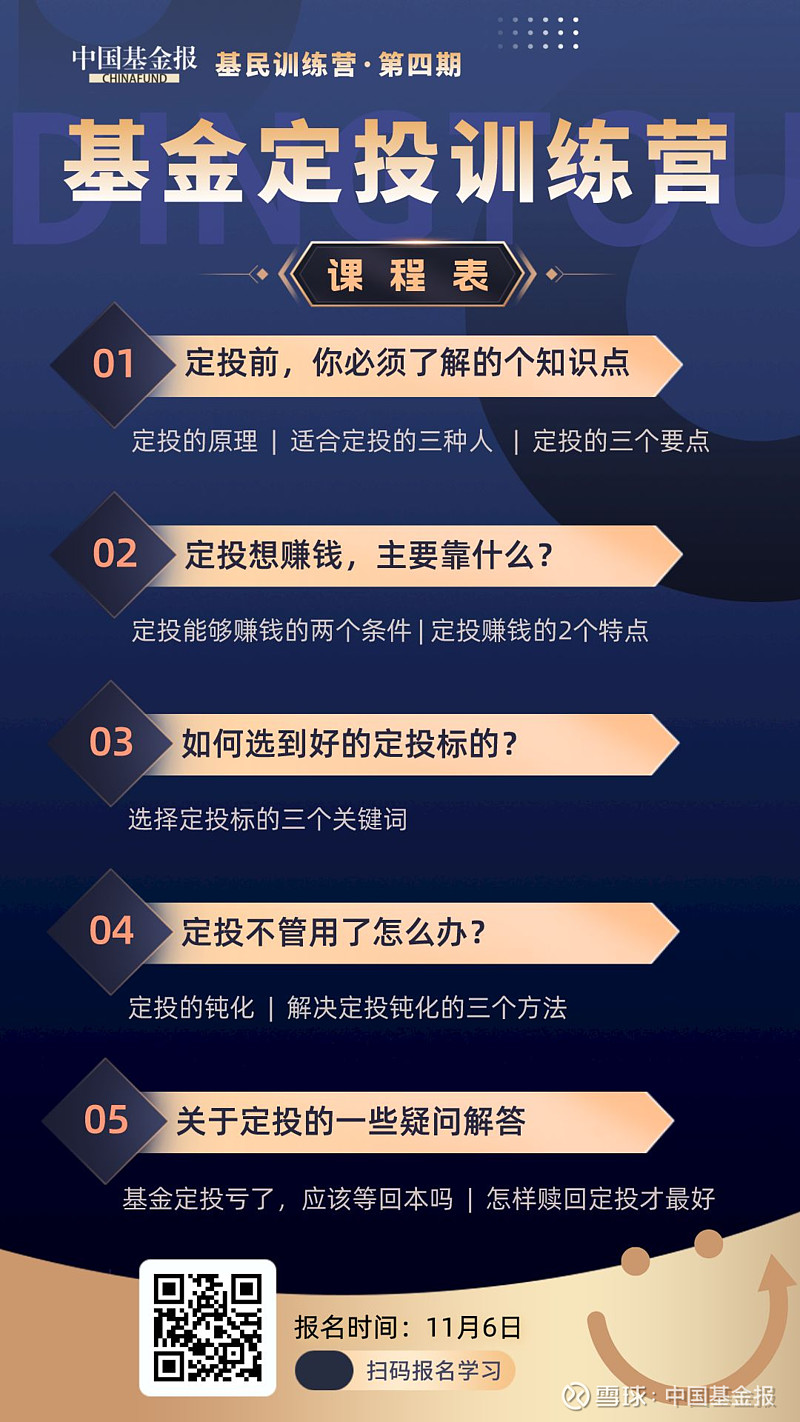 拒绝盲目的基金定投,做清醒的 基”民! 免费的基金定投训练营 雪球