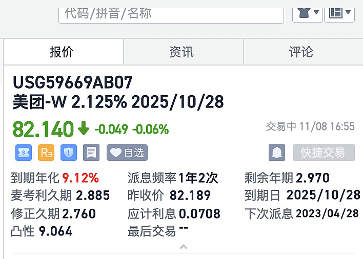 $美团-W(03690)$ 2025到期债券目前年化收益9%，债券市场对 美团 都产生怀疑了？对比 腾讯 阿里 年化5-... - 雪球