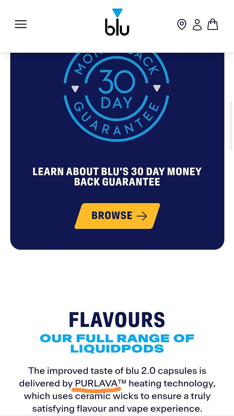 帝国烟草blu2.0陶瓷换弹式电子烟由合元代工 直接上证据，下图是blu2.0官网的技术详解，提到了purlava 然后再看合元的官网: 到 ...