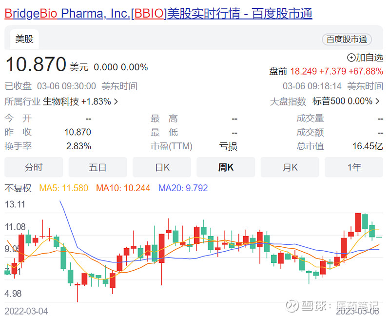 BridgeBio股价大涨70%：Infigratinib软骨发育不全二期临床成功 Armstrong 2023年3月6日 ...