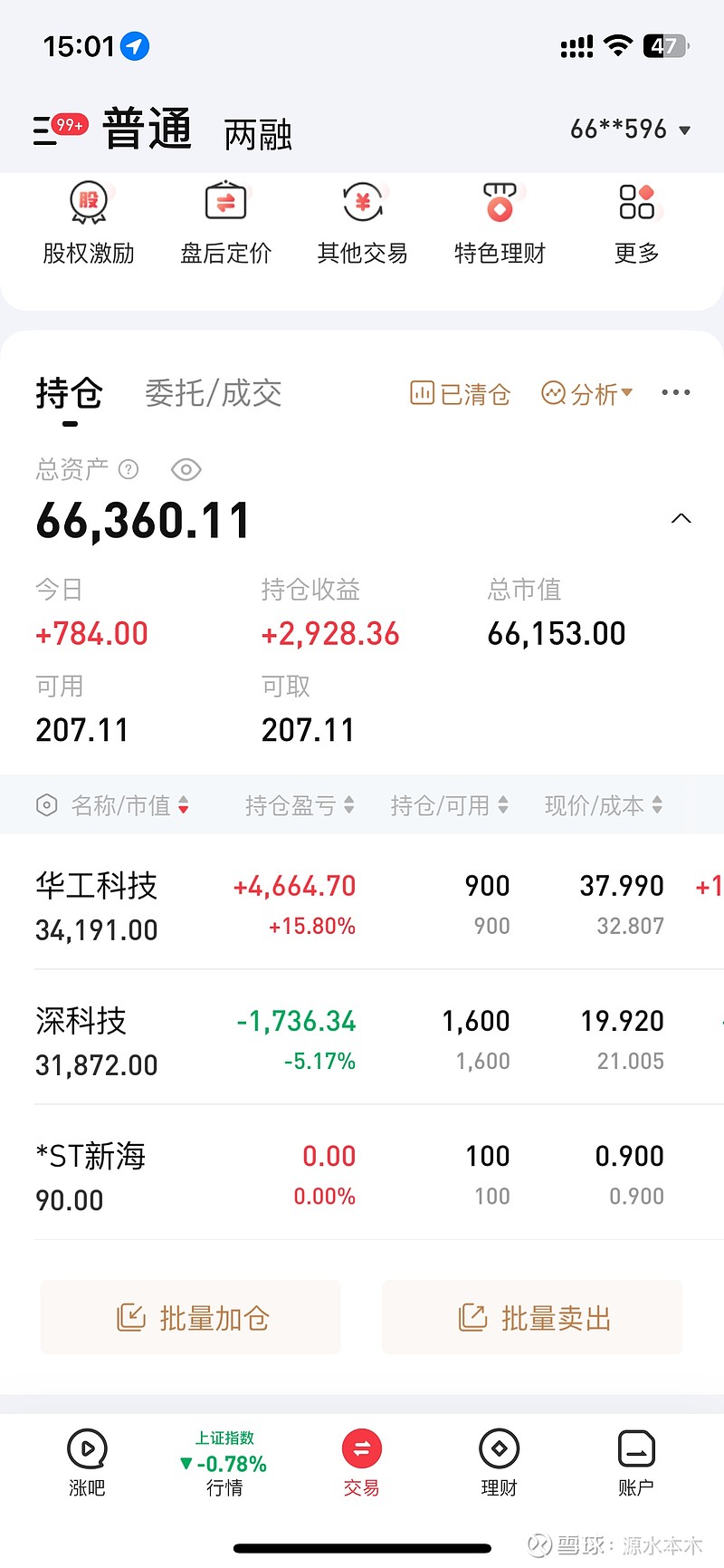 七万实盘第三十八天 今日盈利:784元今日无操作,继续锁仓 深科技 , 华工科技 ,今天华工放量了,不知明天怎么走? 深科技sz0000 雪球