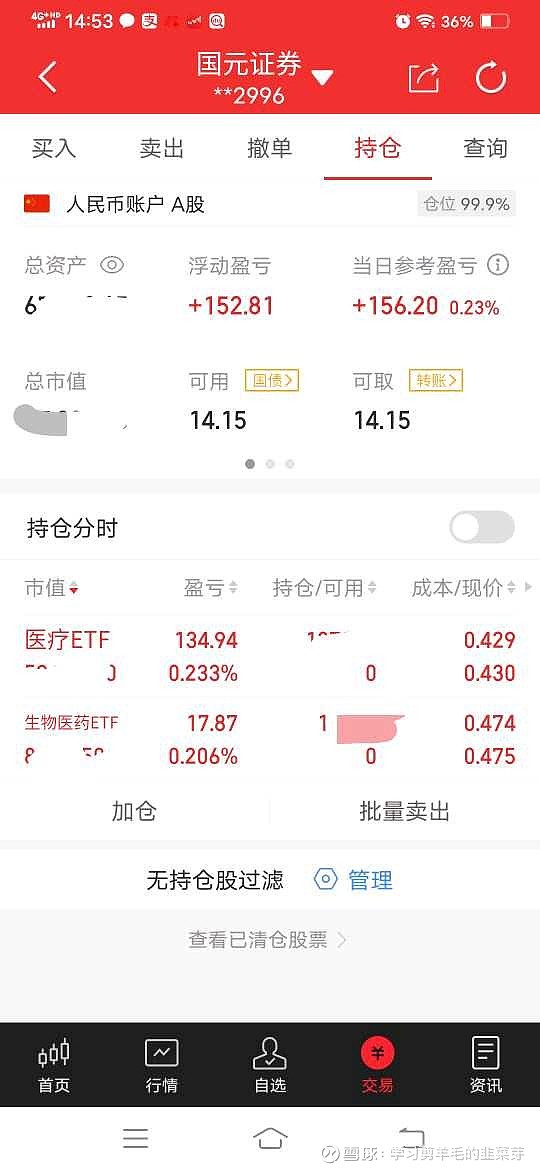 医疗ETF(笫8次建仓) 前情回顾:$恒生医疗ETF(SH513060)$ 4.97追高建仓，看人民币汇率贬值，5.02清仓。后看恒生互联ETF涨... - 雪球