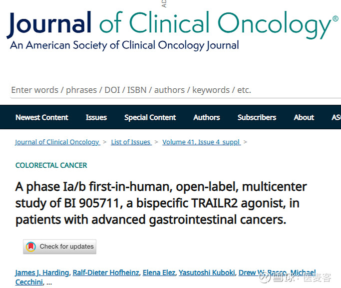 ASCO突破峰会|针对新型胃肠癌靶点CDH17的双抗ARB 202公布最新临床数据 2023年8月5日/医麦客新闻 eMedClub News/--8月2日，Arbele公司在日本横滨举行的 ...