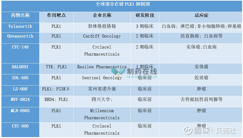 浅谈PLK1靶点研究进展 CPHI制药在线/忆 Polo-like kinase(PLK)家族是一类在细胞周期调控中发挥至关重要作用的丝氨酸/苏... - 雪球