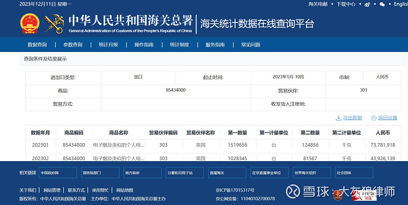 授人以渔：手把手教你海关检索一次性电子烟出口数据 本文不涉及对股价，比如$赢合科技(SZ300457)$ 股价的判断。一、打开海关查询网站 ...