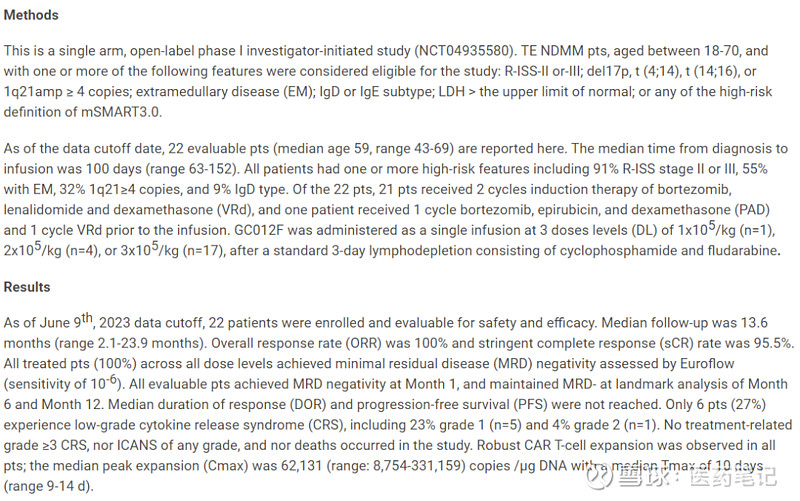 亘喜生物FasTCAR-T GC012F：一线MM数据惊艳，rSLE IND获FDA批准 Armstrong近日， 亘喜生物 在第65届美国 ...