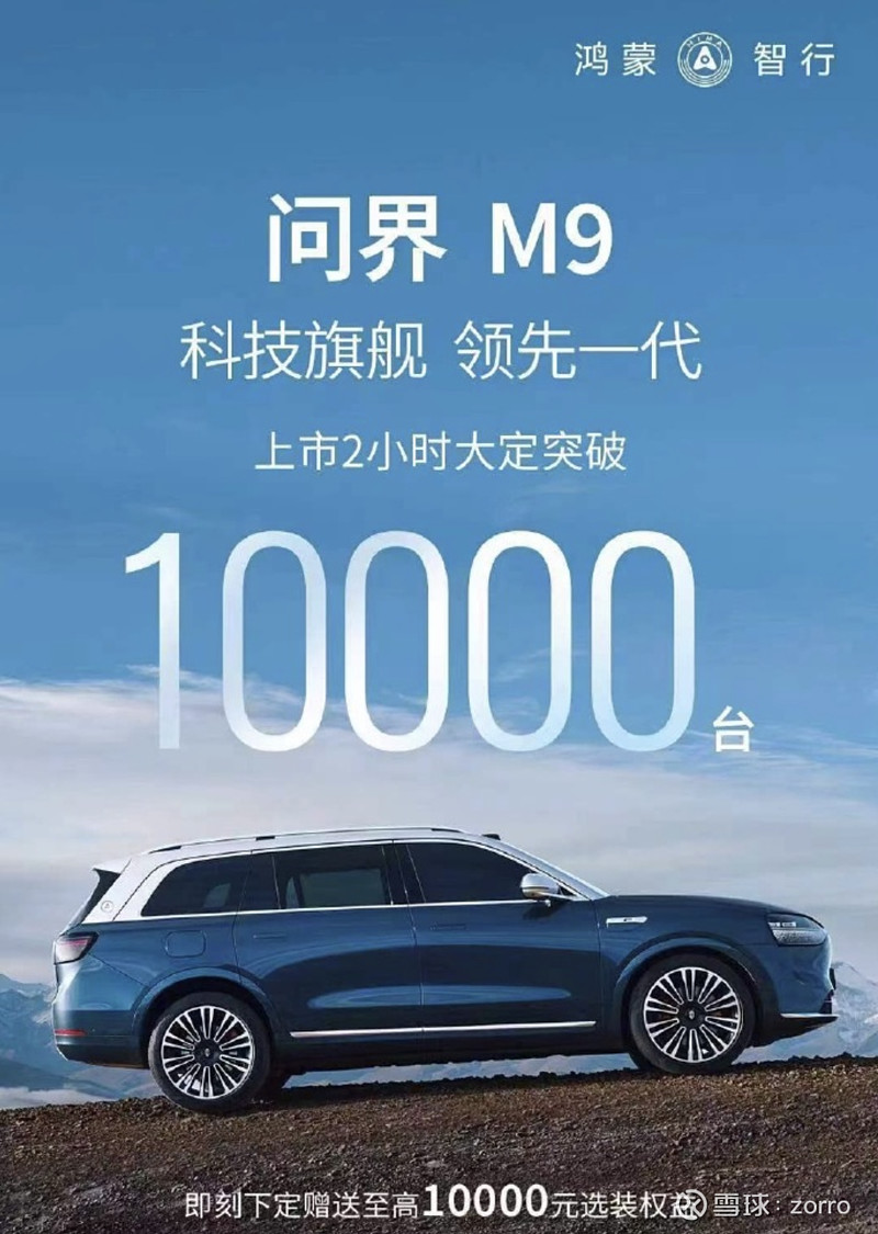 【余承东：1000万以内最好的SUV问界M9来了！上市2小时大定破1万】1000万以内最好的SUV、马路上跑的最强SUV... - 雪球