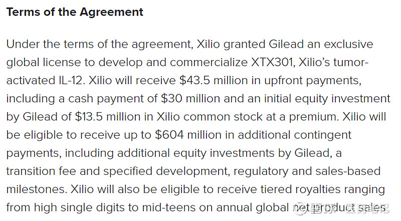 6.5亿美元：吉利德引进Xilio的IL-12前药 Armstrong 2024年3月28日， 吉利 德引进 Xilio ...