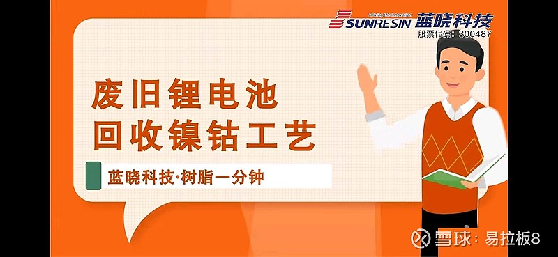 蓝晓提钴 我国锂电池相关资源锂、镍、钴等都 严重依赖进口，而废旧锂电池面临巨大的环保压力，这些因素推 动了锂电回收行业的发展。湿法 雪球