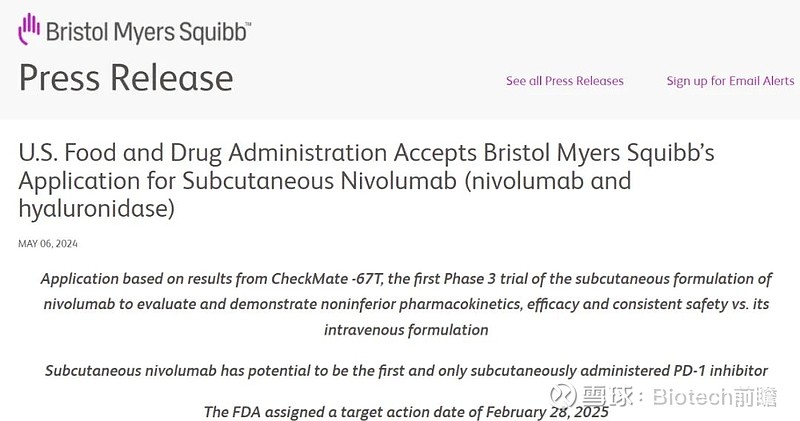 O药皮下注射剂型或FDA上市申请，汇总ICIs皮下剂型进展 本期看点纳武利尤单抗皮下注射获批纳武利尤单抗、帕博利珠单抗作为第一代的PD-1抑制 ...