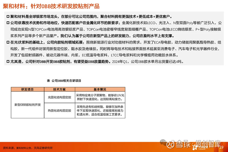 光伏新技术重要竞争点——0BB主流技术路线及产业导入进展 导 读 0BB是光伏新技术的重要竞争点：当前光伏主产业链价格竞争进入白热化阶段，产业 ...