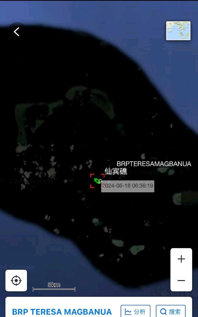 6月18号，AIS信号显示，菲律宾海岸警卫队 BRP Teresa Magbnaua号巡逻舰仍在仙宾礁潟湖内非法滞留。到... - 雪球