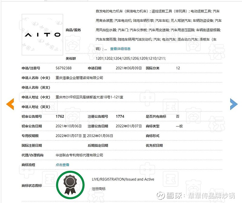 $赛力斯(SH601127)$ 1，AITO车标本来就是 赛力斯 注册的2，问界商标是华为注册的3，智界本来就是奇瑞注册... - 雪球