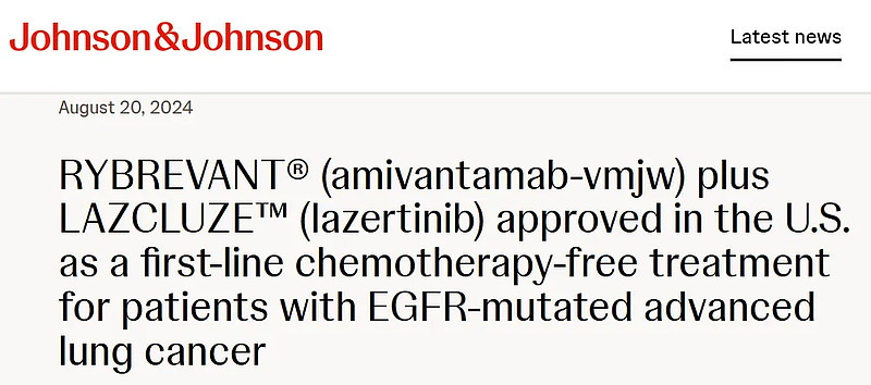 里程碑！强生EGFR/c-Met双抗联合EGFR TKI获批一线治疗NSCLC 8月20日， 强生 宣布其EGFR/c-Met双抗 ...