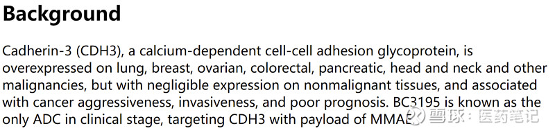 全球首款：智康弘义公布CDH3 ADC临床数据 Armstrong 2024年9月14日，智康弘义在ESMO会议上公布了全球首款CDH3 ...
