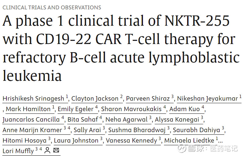 IL-15再获进展：9例ALL患者8例达到CR Armstrong 2024年10月17日，Nektar在研IL-15激动剂NKTR-255 ...