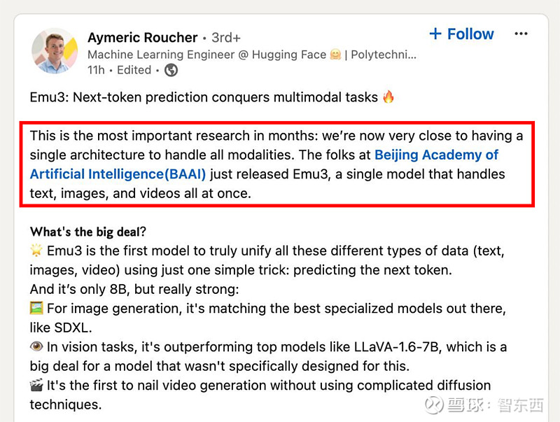 搞定图像+文本+视频大一统！智源发布多模态世界模型Emu3：下一个token预测直通AGI 下一个token预测，通向多模态AGI。OpenAI前首席科学家、联合创始人Ilya ...