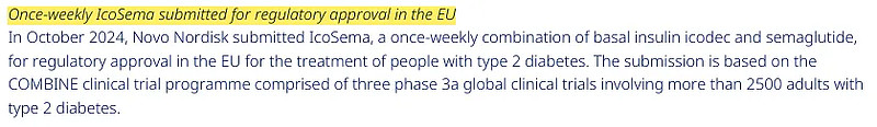 司美格鲁肽治疗外周动脉疾病III期研究成功，IcoSema已申报上市 11月6日， 诺和诺德 发布2024Q3财报，其中披露几个重要信息：1 ...