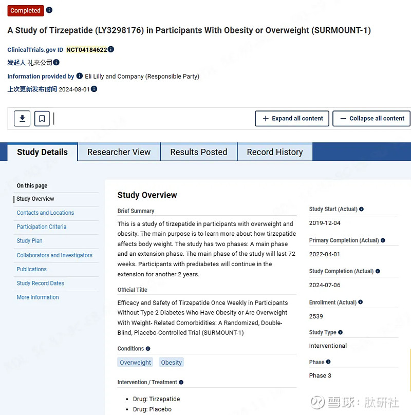 TidesPro | 替尔泊肽多地开花，最新成果发表于NEJM 2024年11月13日， 礼来 公布了替尔泊肽临床III期 SURMOUNT ...