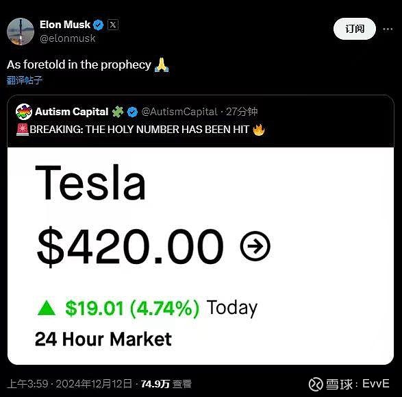 木头姐ARK基金的Tasha Keeney在 TSLA 138.8时候接受的采访截图以及最新TSLA破历史新高后的采访截... - 雪球