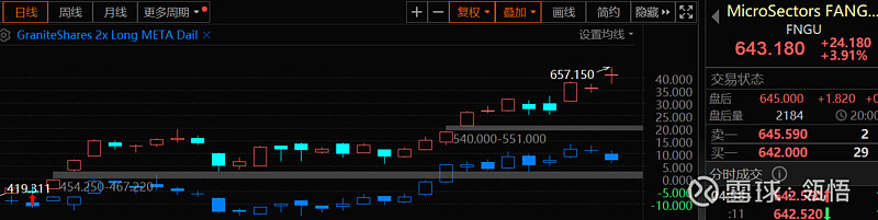 巨头形态---META 把$FANG+指数3X杠杆ETN-MicroSectors(FNGU)$和$META每日2倍做多ETF(FBL)$ 拉 ...