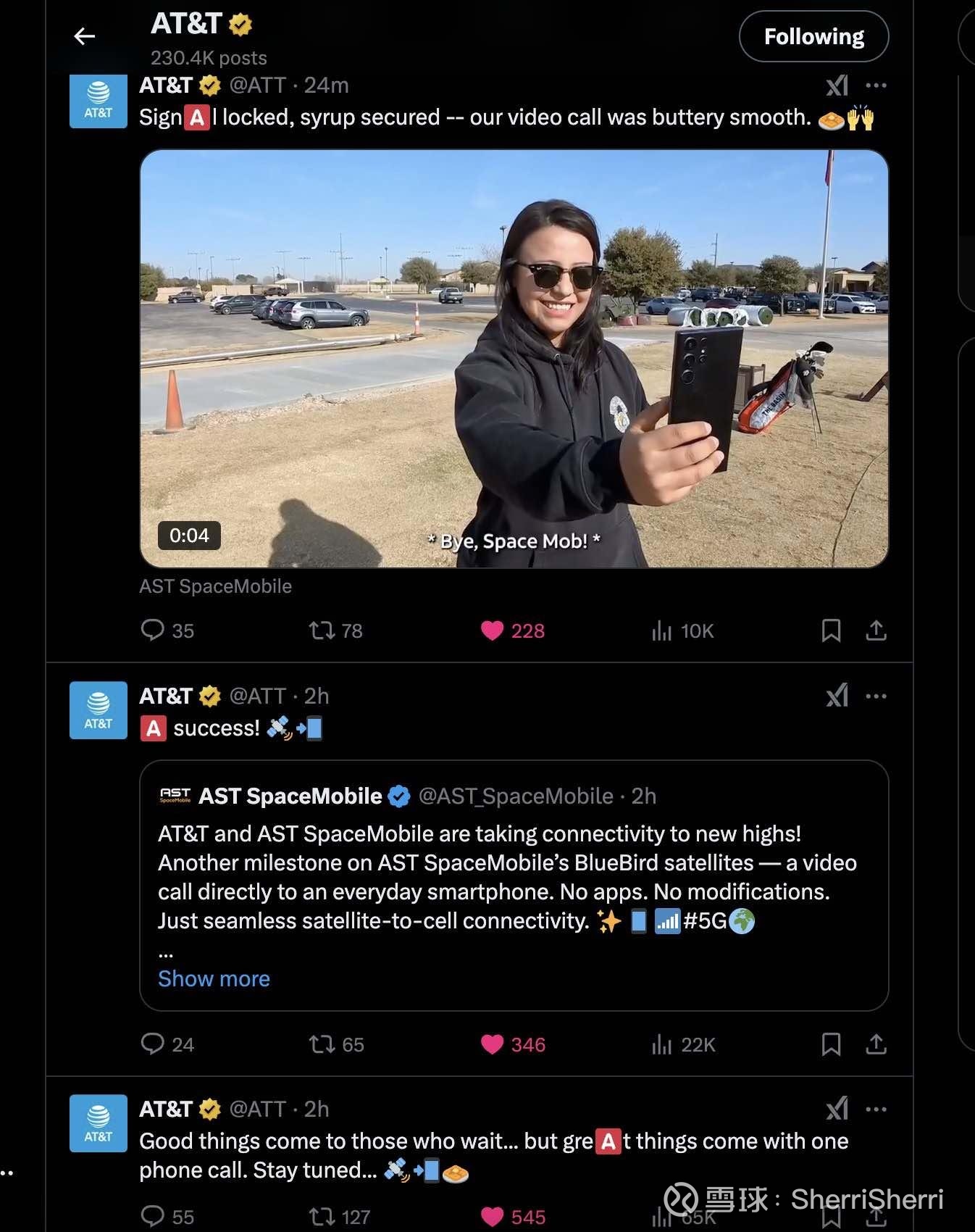 昨天$AST SpaceMobile(ASTS)$ BlueBird卫星又迎来了一个里程碑，与AT&T美国最大的... - 雪球