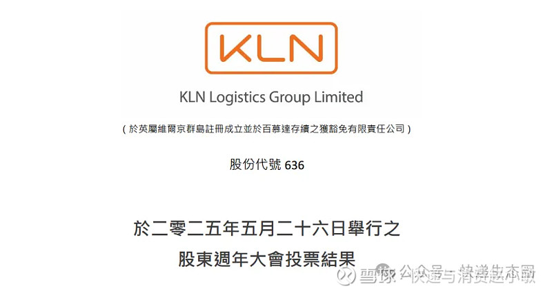 【KLN：重选陈颖珊 张惠民 黎寿昌陈传仁为董事，5月股价上涨2成】 $KLN(00636)$ KLN Logistics Group ...