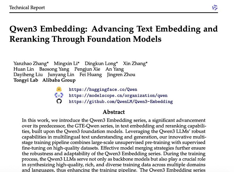 阿里又开源两款Qwen3模型！拿下文本嵌入模型SOTA，技术报告公布 智东西编译 | 金碧辉编辑 | 程茜智东西6月6日消息，昨天， 阿里巴巴 宣布推出Qwen3-Embedding和Qwe ...