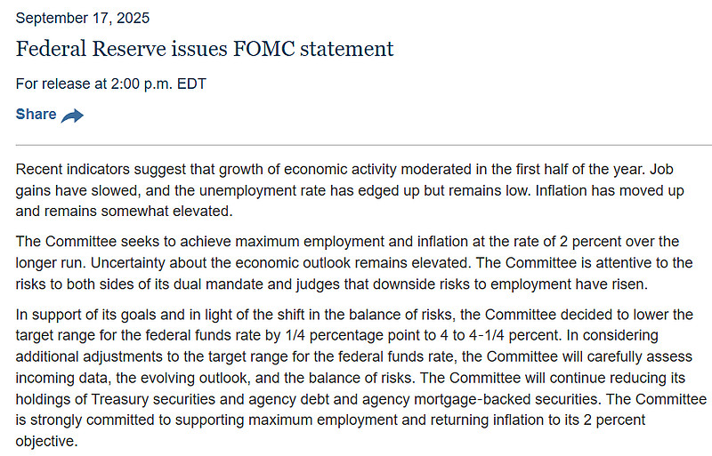 25个基点！美联储降息了，然后呢？历次降息后各类资产表现真相 美联储降息重启，对全球市场影响几何？美联储宣布降息25个基点央视新闻报道，美联储最新的联邦公开市场委员会（FOMC）货币... - 雪球