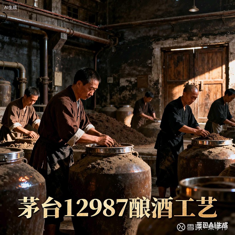 茅台酒12987酿酒工艺详解 一、工艺具体分解"12987"是酱香型白酒传统酿造工艺的数字代号，代表一年生产周期、两次投料、九次蒸煮、... - 雪球