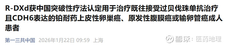 第一三共创新ADC药物R-DXd获突破性疗法认定 1月22日，第一三共宣布其研发且与 默沙东 联合开发的CDH6靶向抗体偶联药物（ADC ...