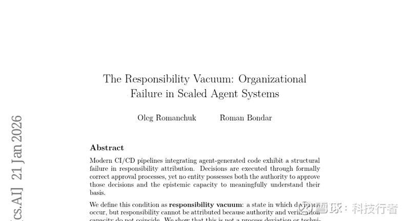 当AI成为"决策代理"，谁来承担责任？ 这项由Oleg Romanchuk和Roman Bondar合作完成的研究发表于2026年1月，论文 ...